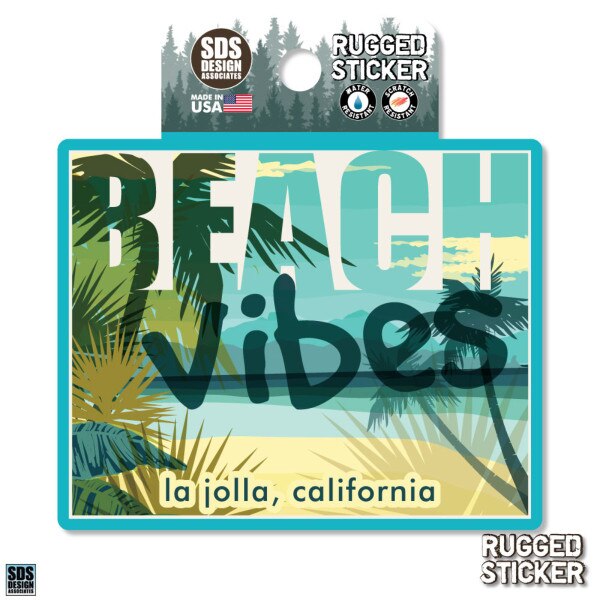 Beach Vibes Sticker by Rugged Stickers | UC San Diego Bookstore