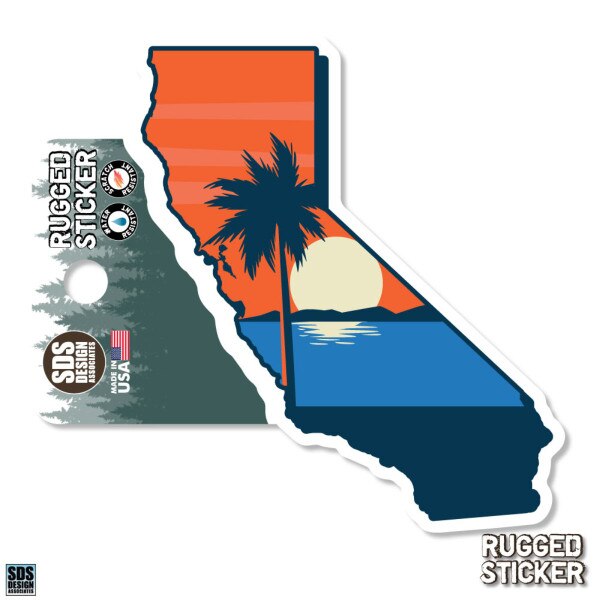 Sunset California State Outline Sticker by Rugged Stickers | UC San ...