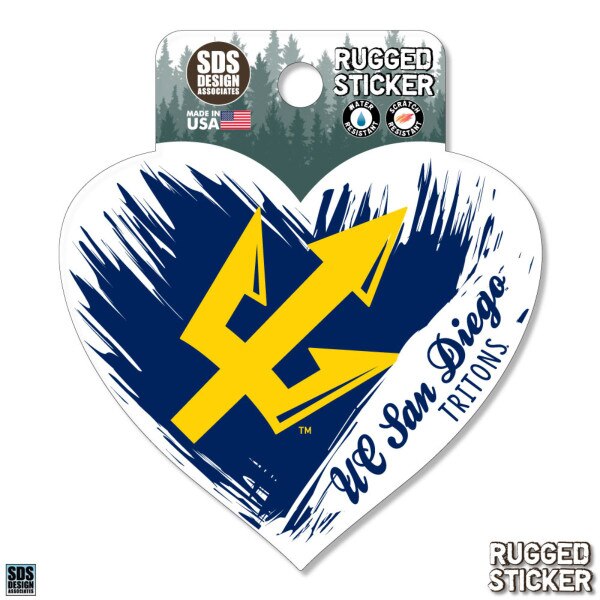 UCSD Heart Rugged Sticker by SDS Design | UC San Diego Bookstore