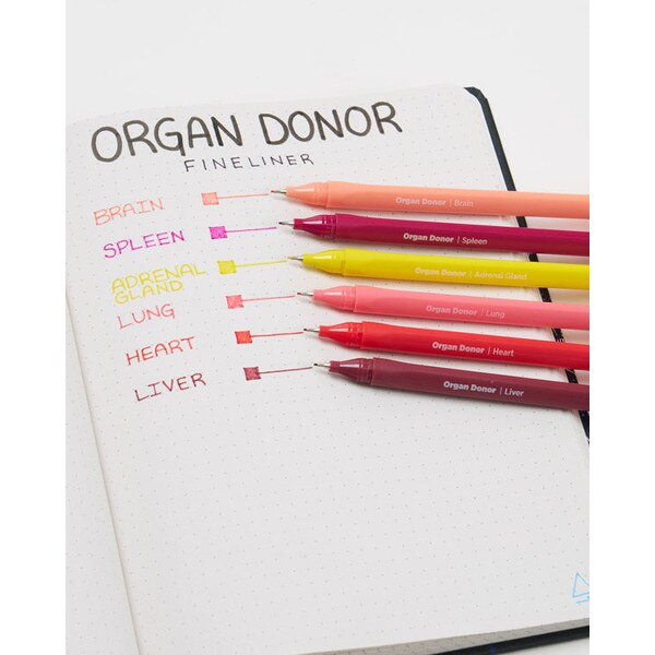 Organ Donor Fineliner Pens Pack