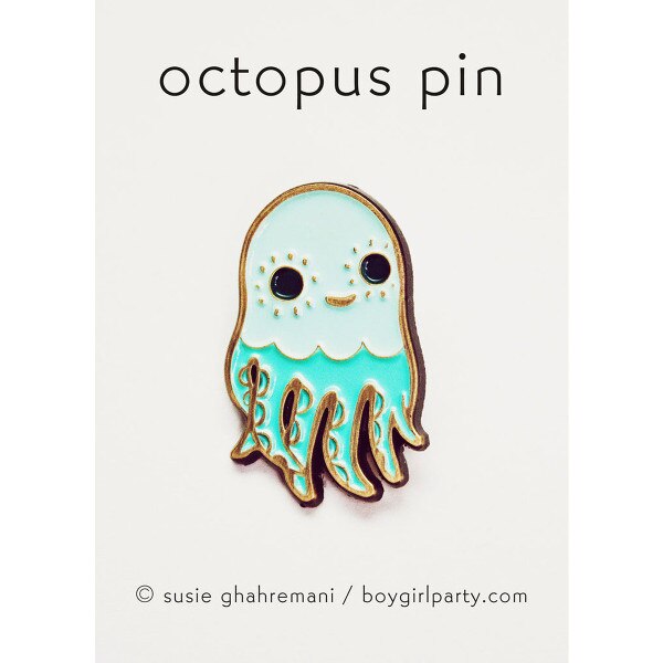 Octopus Squid Enamel Pin