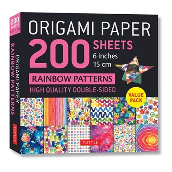 Origami Paper 200 sheets Rainbow Patterns 6" (15 cm)